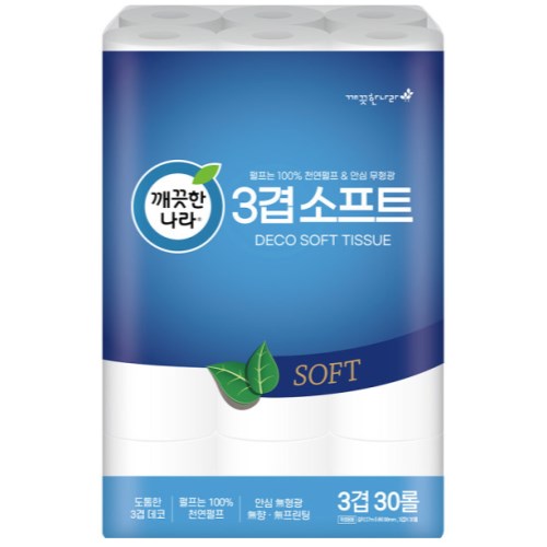 깨끗한나라 3겹 소프트 27m (30롤) [2팩] - 에누리 가격비교