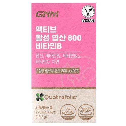 GNM자연의품격 액티브 활성 엽산 800 비타민B 60정 [3개] - 에누리 가격비교