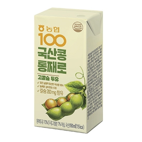 농협식품 100% 국산콩 통째로 고칼슘 두유 190ml [32개] - 에누리 가격비교
