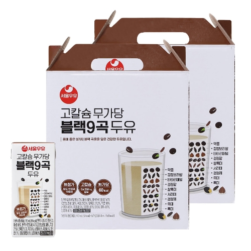 서울우유 고칼슘 무가당 블랙9곡 두유 190ml [32개] - 에누리 가격비교