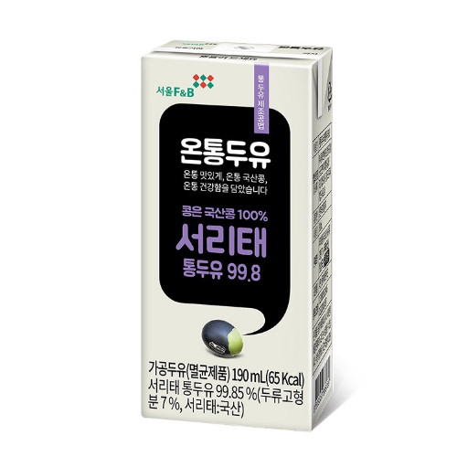 서울에프엔비 온통두유 서리태 통두유 99.8 190ml [80개] - 에누리 가격비교
