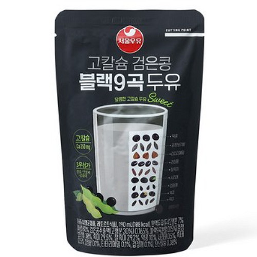 서울우유 고칼슘 검은콩 블랙9곡 두유 190ml 20팩 - 에누리 가격비교
