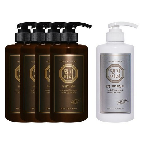 댕기머리 뉴골드 샴푸 500ml 4개 한방 트리트먼트 500ml 에누리 가격비교