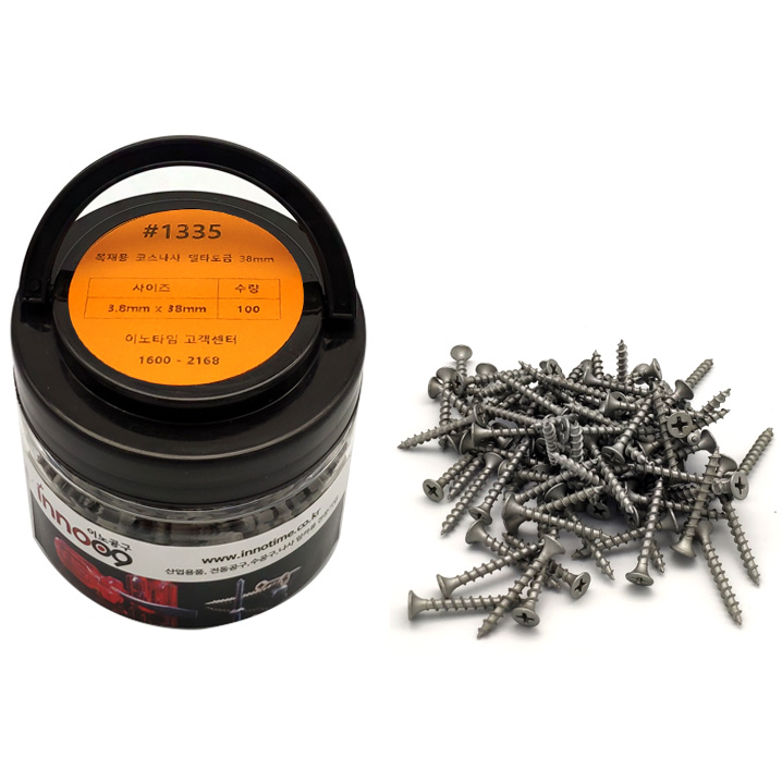 이노공구 목재용 코스나사 델타도금 1335 3 8x38mm[100pcs] 에누리 가격비교