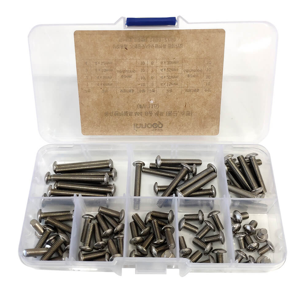 이노공구 육각렌치볼트 둥근머리 스텐 8종 세트 M4 W116[80pcs] 에누리 가격비교