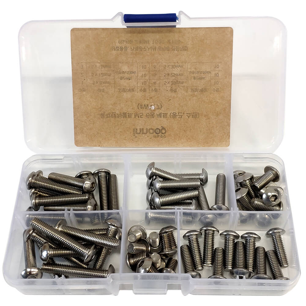 이노공구 육각렌치볼트 둥근머리 스텐 6종 세트 M5 W117[60pcs] 에누리 가격비교
