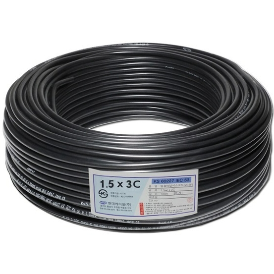 현대케이블 VCTF 전선 충진형 1.5SQ x 3C [100m] - 에누리 가격비교