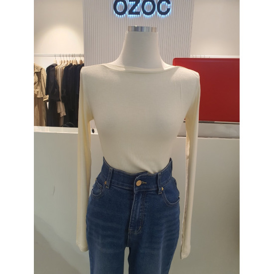 OZOC 보트넥 골지 티셔츠FORFCTA517P - 에누리 가격비교