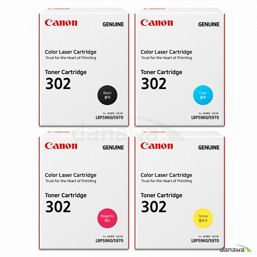캐논 정품 CRG-302BK, CRG-302C, CRG-302M, CRG-302Y 4색 세트 - 에누리 가격비교