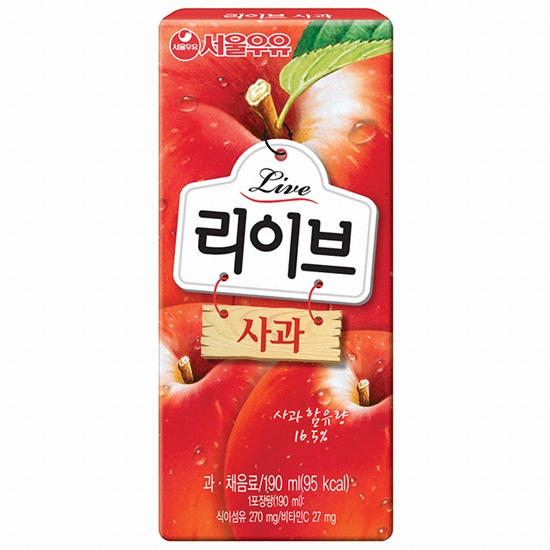 서울우유 리이브 사과 190ml [24개] - 에누리 가격비교