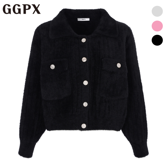 GGPX 실버 버튼 퍼 니트 가디건 GOAKG045F - 에누리 가격비교