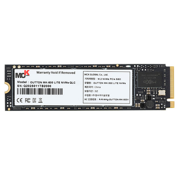 엠씨케이글로벌 OUTTON MK-500 LITE QLC M.2 NVMe 벌크 [1TB] - 에누리 가격비교