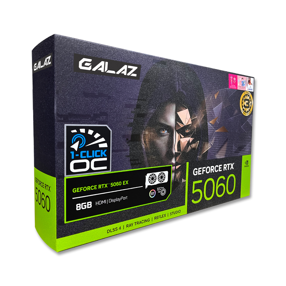 갤럭시 GALAZ 지포스 RTX 5060 EX BLACK OC D7 8GB - 에누리 가격비교