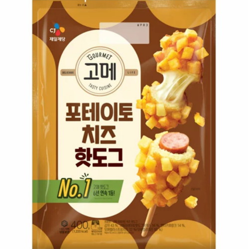 CJ제일제당 고메 포테이토 치즈 핫도그 400g[4개] - 에누리 가격비교
