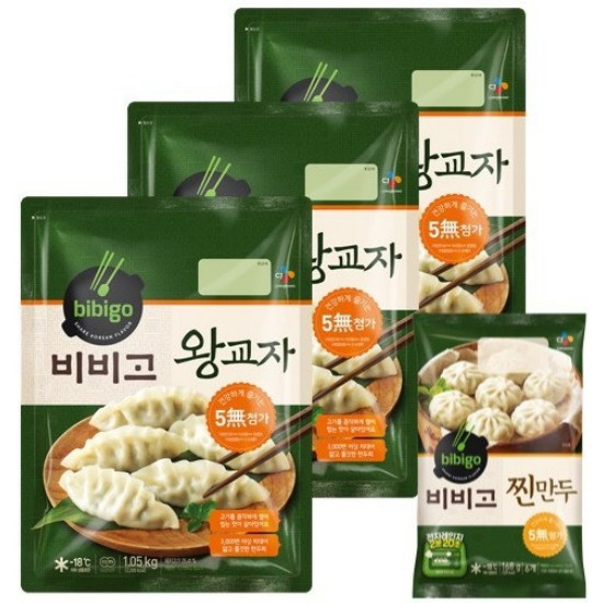 CJ제일제당 비비고 왕교자 1.05kg x 3개 + 찐만두 168g x 1개 - 에누리 가격비교