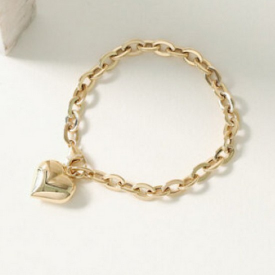 14k 팔찌 볼드 하트 체인 브레이슬릿_ 1237250 - 에누리 가격비교