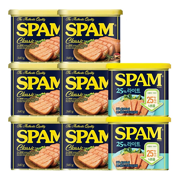 CJ제일제당 스팸 클래식 340g x 6개 + 25% 라이트 340g x 2개 - 에누리 가격비교