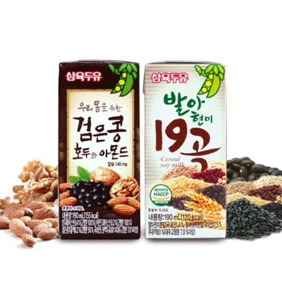 삼육식품 검은콩 호두와 아몬드 190ml 48팩 + 발아현미 19곡 두유 190ml 48팩 - 에누리 가격비교