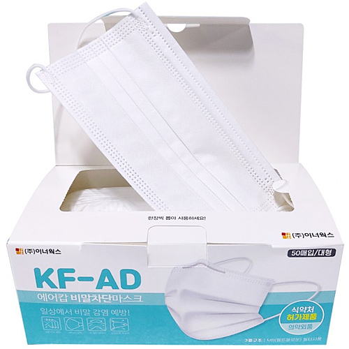 이너웍스 에어캅 비말차단 마스크 대형 KF-AD [50매] - 에누리 가격비교