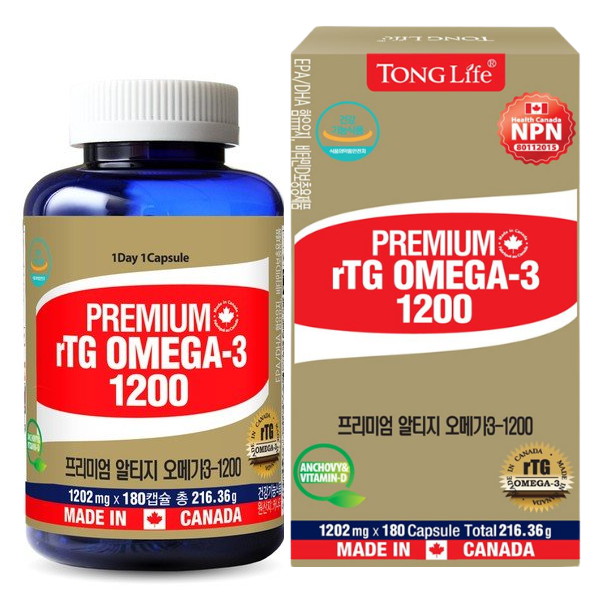 통라이프 캐나다-rTG 프리미엄 오메가3 1200 1200 x 180캡슐 [4개] : 에누리 가격비교