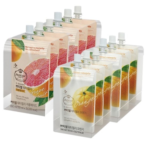 CJ제일제당 쁘띠첼 워터젤리 자몽에이드 130ml x 6개 + 오렌지 130ml x 6개 - 에누리 가격비교