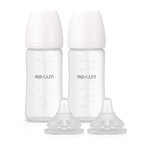 모윰 안심코팅 유리젖병 240ml 2개 + 젖꼭지 2P - 에누리 가격비교
